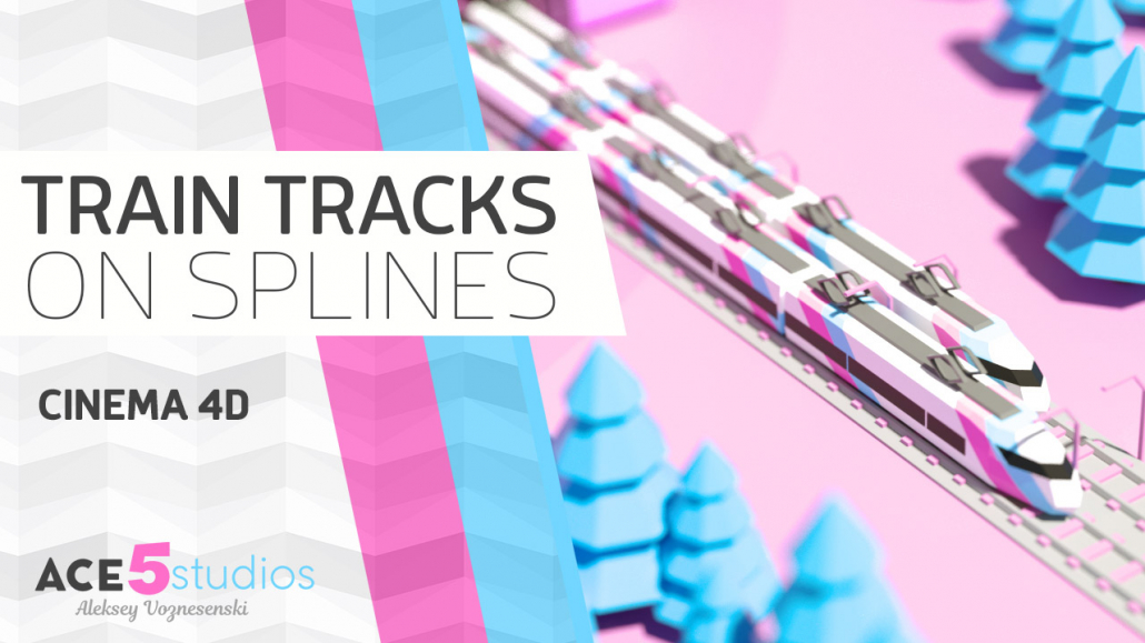 Train Tracks make trains follow the tracks - Cinema4D tutorial